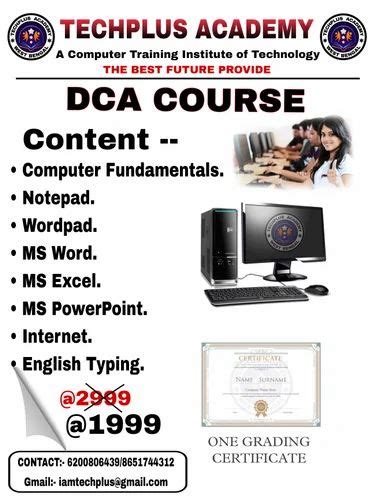 Diploma In Computer Application Dca At ₹ 1999course In Dhanbad Id