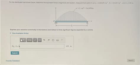 Solved For The Distributed Load Shown Below Determine The
