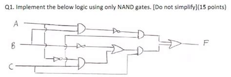 Solved Q1 Implement The Below Logic Using Only Nand Gates