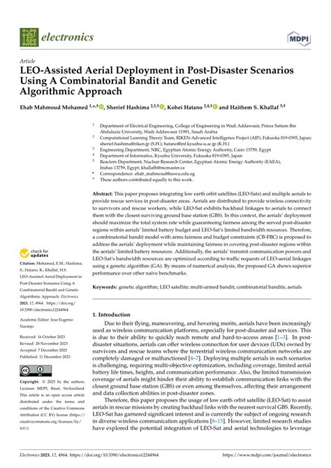 pdf leo assisted aerial deployment in post disaster scenarios using a
