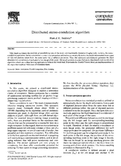 Pdf Distributed Stereo Correlation Algorithm