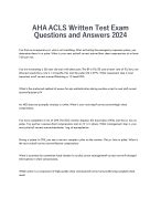 AHA ACLS Written Test Exam Questions And Answers 2024 DocMerit