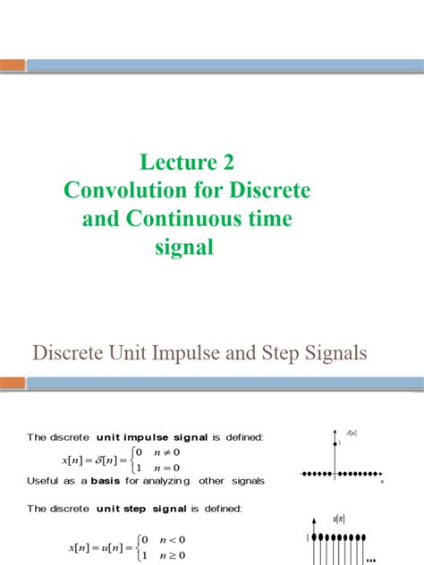 convolution for discrete and continuous time signals download free