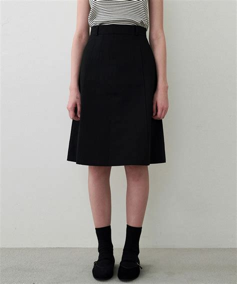 베이직 미디 스커트 블랙