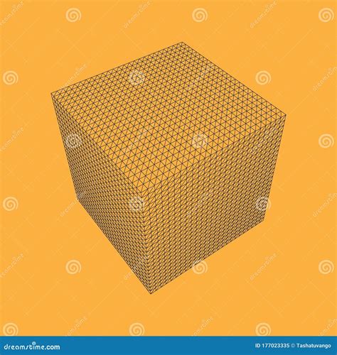 Vector Illustration Of 3d Cube Wireframe Mesh Stock Vector Illustration Of Perspective Square