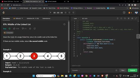 Strivers Sde Sheet Find The Middle Of The Linked List Yeswanth