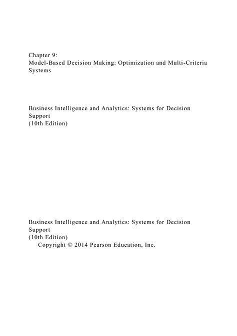 Chapter 9model Based Decision Making Optimization And Multi Docx