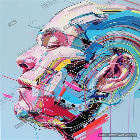 Ai创作图人工智能艺术 视强烈的彩色线条 酷炫色彩写意装饰画 前卫装饰画 线面结合 时尚酷炫艺术画 现代感创意艺术 赛博朋克装饰画 科技感插画 未来感插画 具象空间炫彩 现代科技梦幻 未来科技
