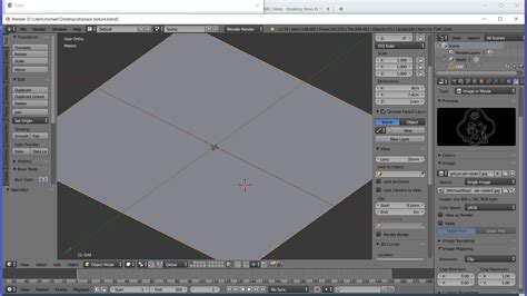 Texturing Displace Modifier Using An Image Texture On A Grid Mesh