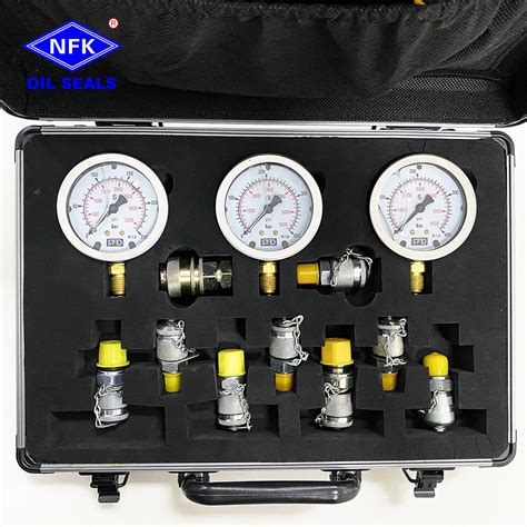 Oil Manometer Manifold Pressure Gauge Testing Kit Digital Hydraulic Pressure Test Gauges Kit