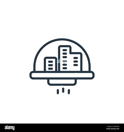 Space Colony Outline Vector Icon Thin Line Black Space Colony Icon Flat Vector Simple Element