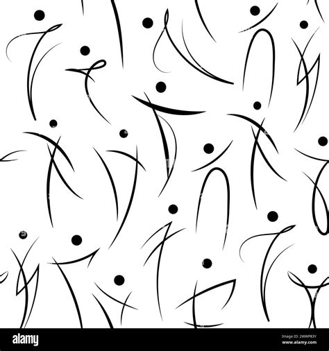 Vector Abstract People Bodies Silhouette Seamless Pattern Black And