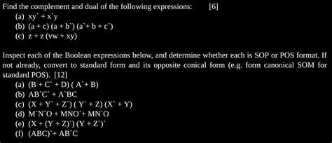 Solved 6 Find The Complement And Dual Of The Following Chegg Com