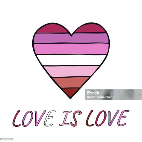 다채로운 하트 모양 레즈비언 프라이드 플래그 해피 프라이드 데이 Lgbtqia 커뮤니티 프라이드 월 포스터 스티커 로고 카드에 대 한 손으로 그린 낙서 Lgbt 프라이드의