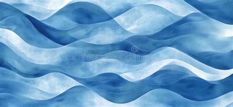 Abstract Blue Waves Pattern Fluid Shapes Soft Gradients Ocean Inspired Design Soothing