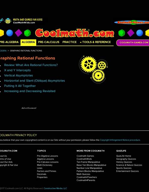 Graphing Rational Functions Collection Lesson Planet