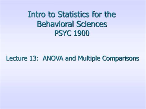 Ppt Intro To Statistics For The Behavioral Sciences Psyc 1900 Powerpoint Presentation Id1752923