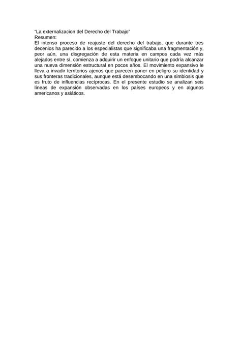 Pdf The “externalization” Of Labour Law