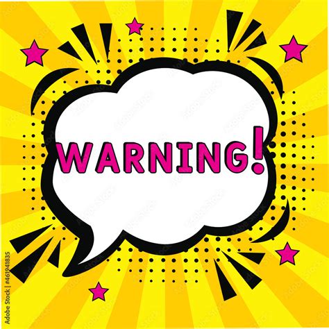 Warning Font Expression Pop Art Warning In Comic Pop Art Style Warning Message In Sound