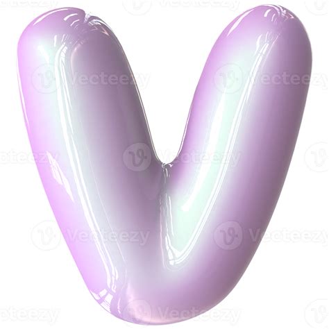 V Font Pink Color 3d Render 46552413 Png