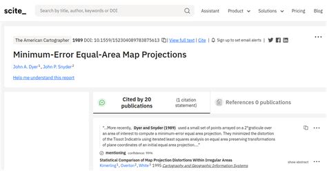 Citation Report Minimum Error Equal Area Map Projections