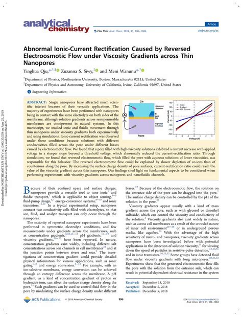 Pdf Abnormal Ionic Current Rectification Caused By … Detection 1 μl Of As Obtained Particle