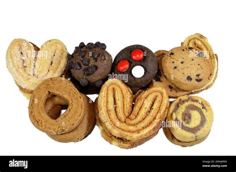 Assorted Baked Cookies And Biscuits Of Cinnamon Biscuits Baked Round