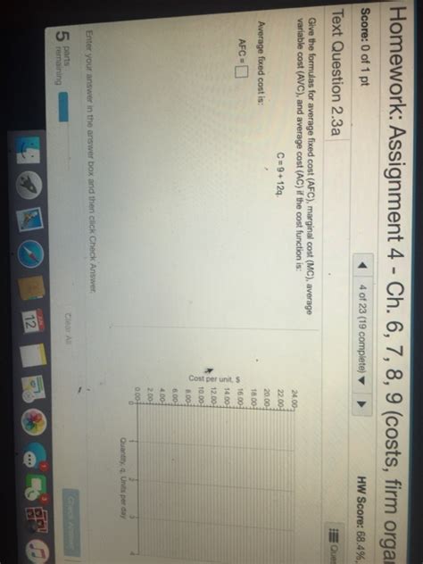 Solved Give The Formulas For Average Fixed Costs Afc