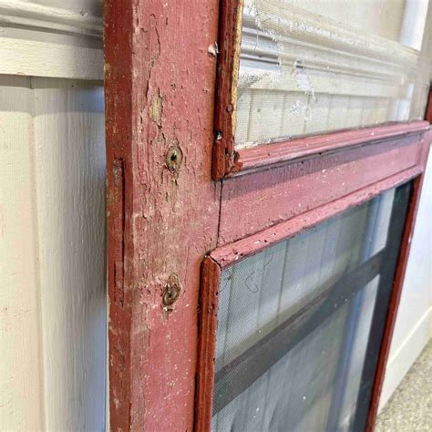 Antique Red Screen Door 30 1 8” Wide Historic House Salvage