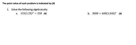 Solved The Point Value Of Each Problem Is Indicated By Chegg Com