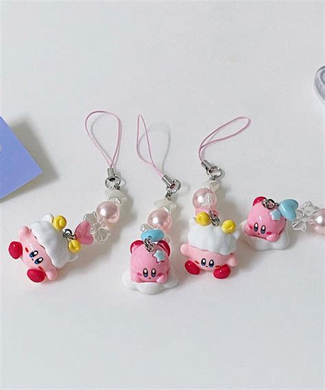 별의커비 핸드폰줄 핸드폰고리 비즈스트랩 비즈키링 다이어리 에어팟 Z플립 키링 에이블리