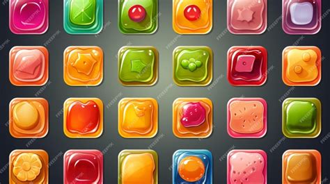 Premium Vector A Colorful Set Of Buttons With Different Shapes And Colors Of Buttons