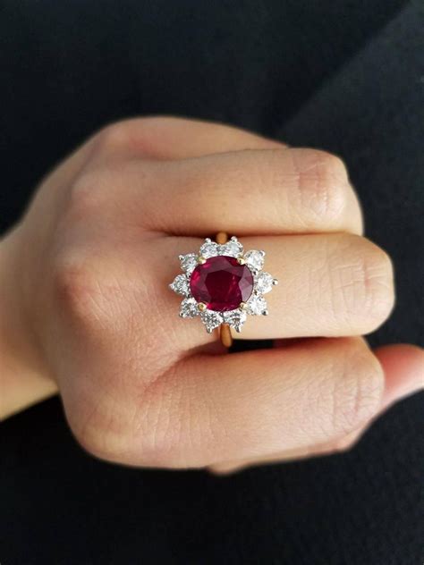 Certified 3 Carat Mozambique Ruby And Diamond Cocktail Ring At 1stdibs