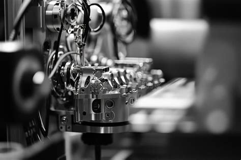 Precision Machine Tool In A Factory Workshop Close Up Of Metal