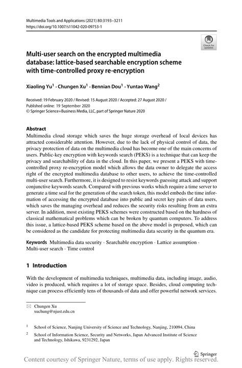 Multi User Search On The Encrypted Multimedia Database Lattice Based Searchable Encryption