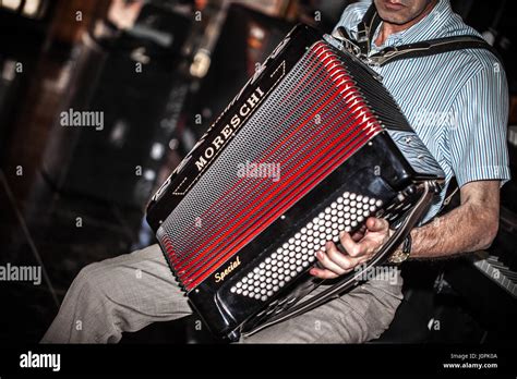 Male Musician Playing The Accordion Stock Photo Alamy