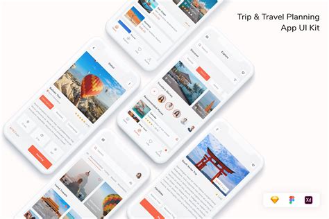 Trip And Travel Planning App Ui Kit Graphic By Betush · Creative Fabrica