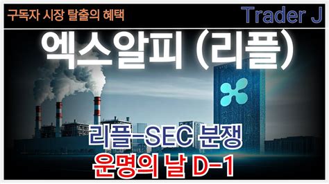 엑스알피리플전망 대응전략 리플 Sec 분쟁운명의 날 D 1 Youtube