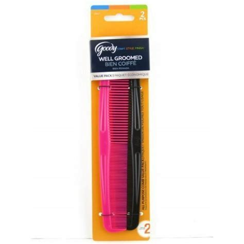 Goody Utility 7 Styling Hair Comb 2 Pk Black And Pink