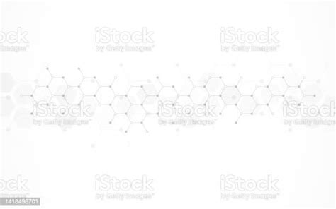 회색 배경에 육각 패턴 유전 연구 분자 구조 화학 공학 혁신 기술의 개념 설계 의료 과학 및 의학 배경에 사용 흰색에 대한 스톡 벡터 아트 및 기타 이미지 Istock