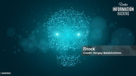 시스템 및 정보를 해킹 이진 코드에서 파란색의 추상 해골 데이터는 위협 받고 있다 웹 프로그래밍입니다 공상 과학 및 하이테크