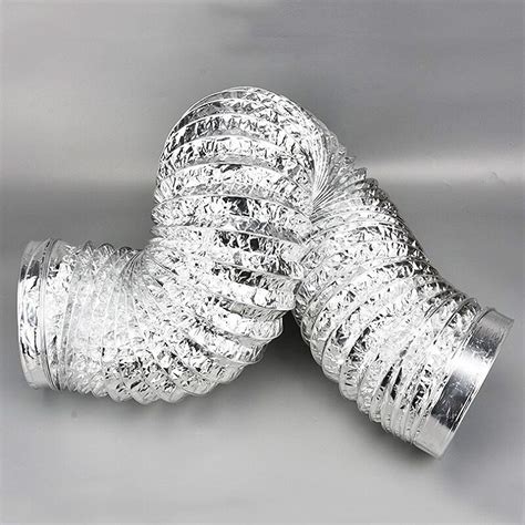 ท่อลมระบายอากาศ 6 นิ้ว ยาว 2 3 เมตร ท่ออลูมิเนียม ท่อยืดหยุ่น ท่อเฟล็กซ์เปลือย ท่อลมดูดอากาศ