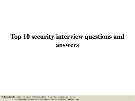 Top 10 Security Interview Questions And Answers