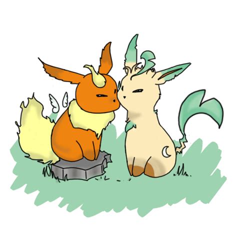 Flareon And Leafeon By Wulf Moon On DeviantArt