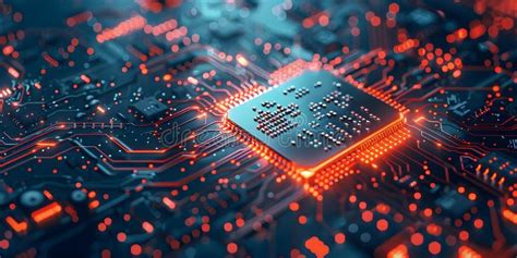 Digital Artwork With A Central Processing Unit Cpu Microchip And Electronic Circuit Board