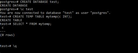 postgresql temporary table geeksforgeeks