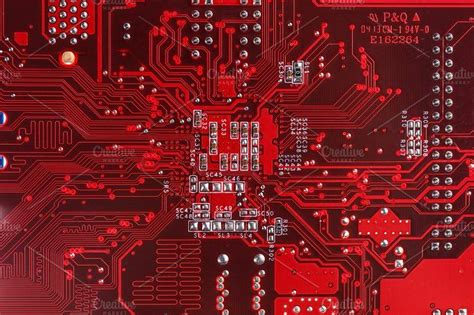 Red Circuit Board Background
