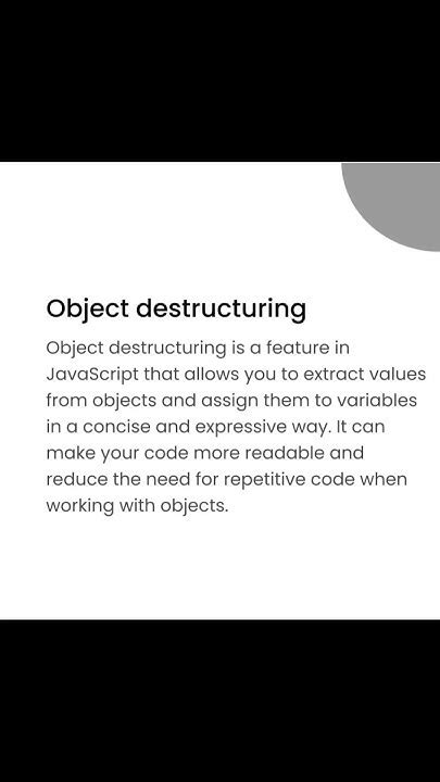 Object Destructing In Javascript Trending Codeing Shortviral Object Destructuringjs Youtube