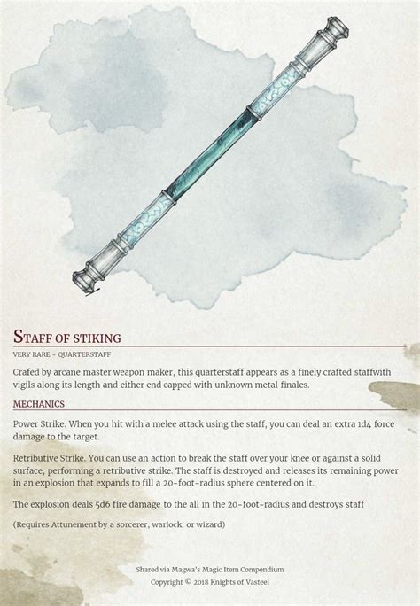 Dnd 5e Magic Quarterstaff Dnd Magic Quarterstaff