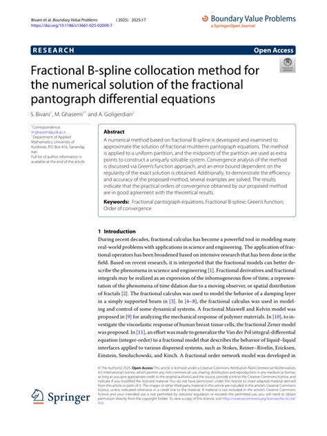 Pdf Fractional B Spline Collocation Method For The Numerical Solution